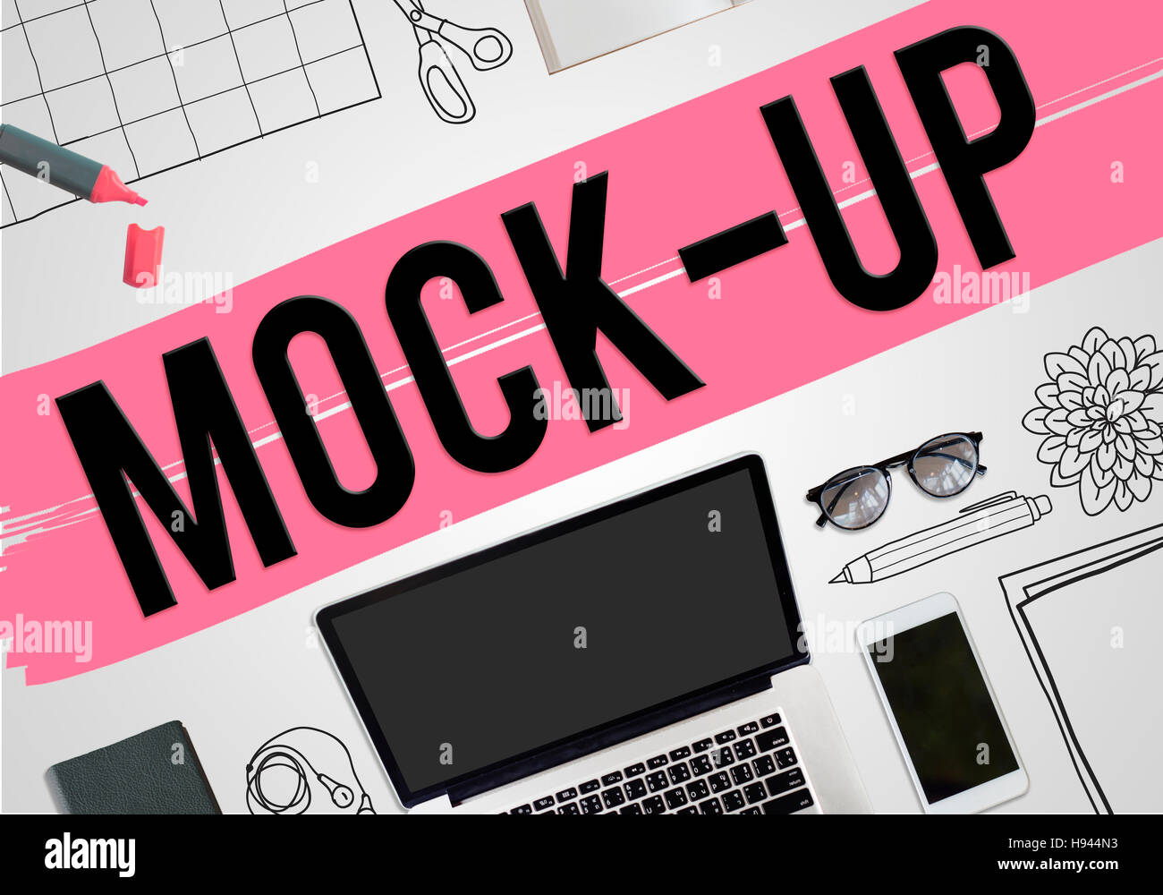 Mock Up Model Typography Object Sample Concept Stock Photo - Alamy