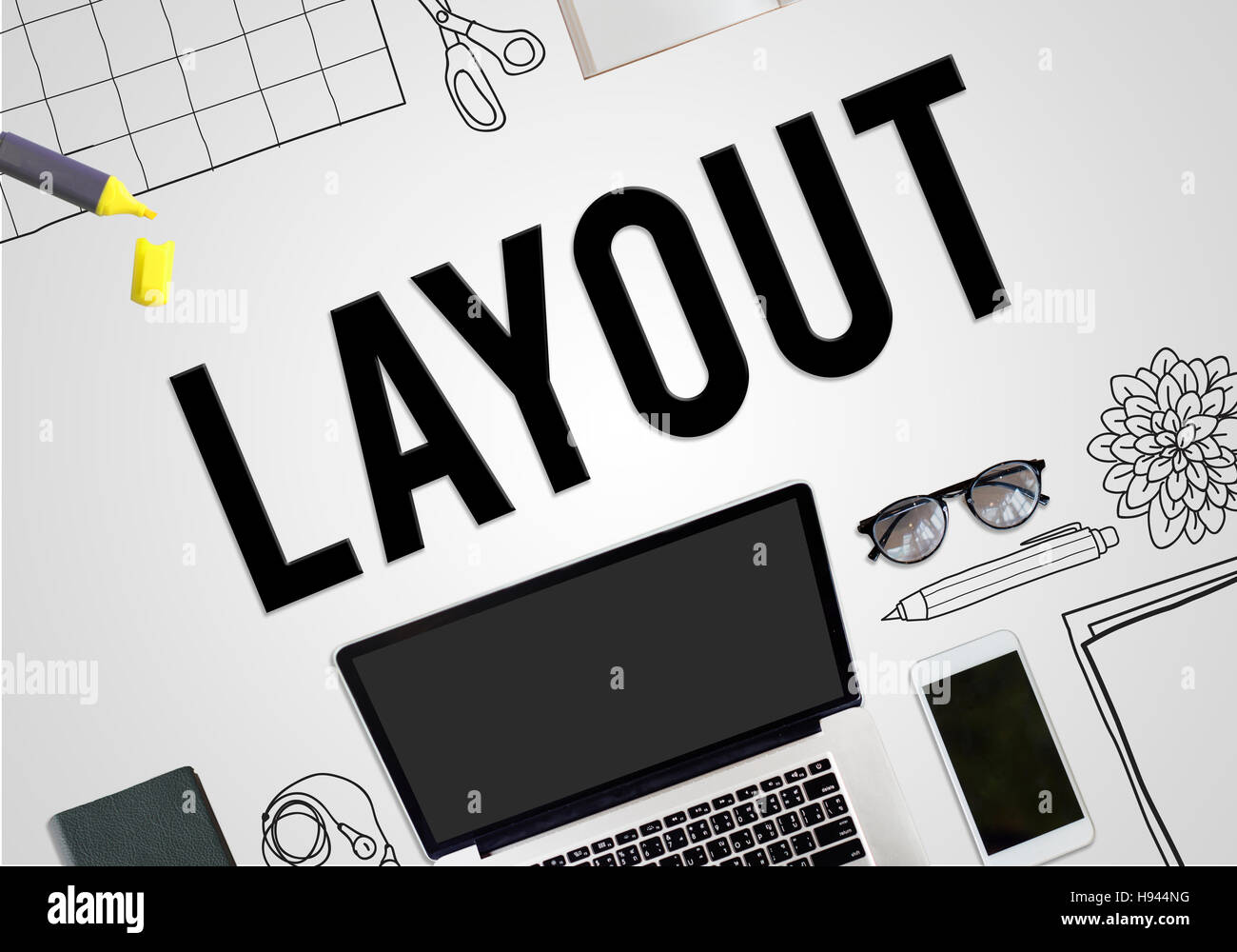 Layout Arrangement Design Creative Editing Concept Stock Photo - Alamy