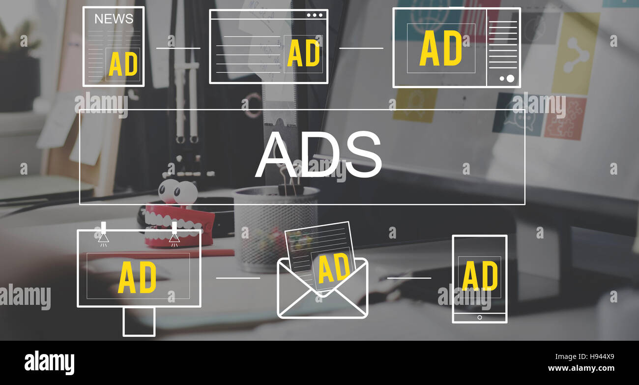 Advertisement ADS Commercial Marketing Advertising Branding Concept ...