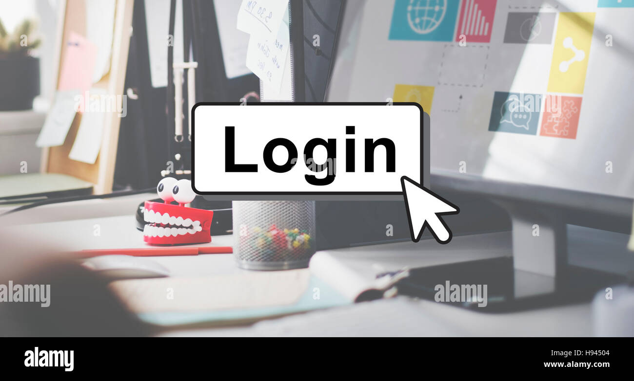 Login Online Digital Technology Click Concept Stock Photo - Alamy