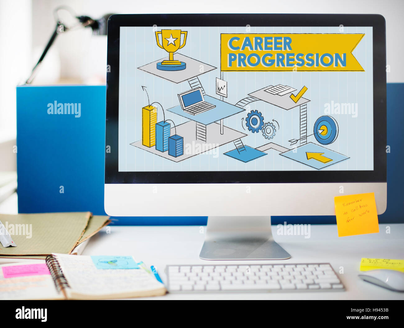 Career Progression Promotion Achievement Success Concept Stock Photo ...