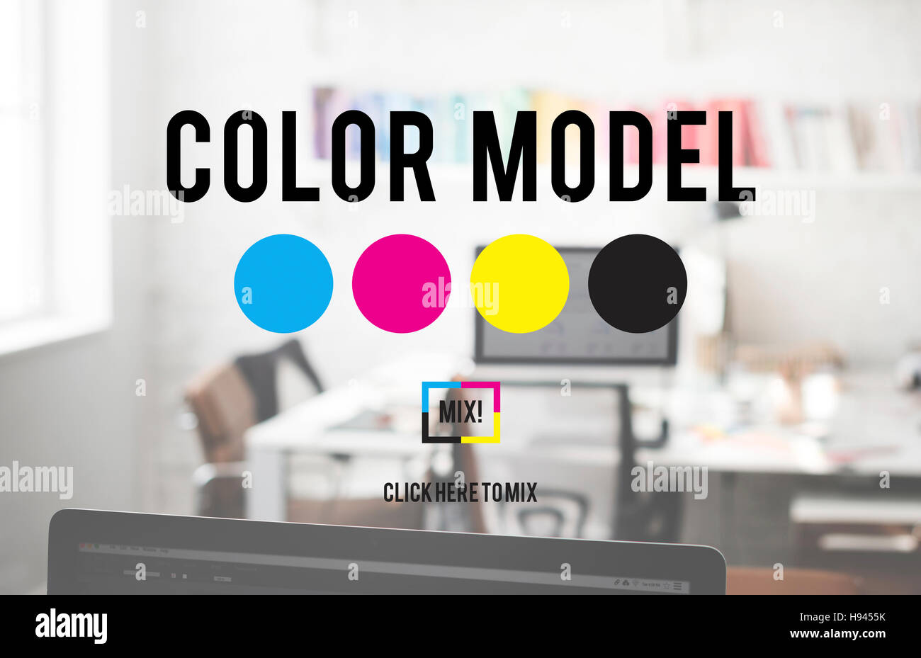 Color Printing Ink Color Model CMYK Concept Stock Photo - Alamy