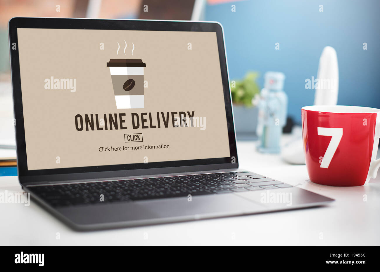 Coffee Take Away Order Online Delivery Menu Concept Stock Photo - Alamy