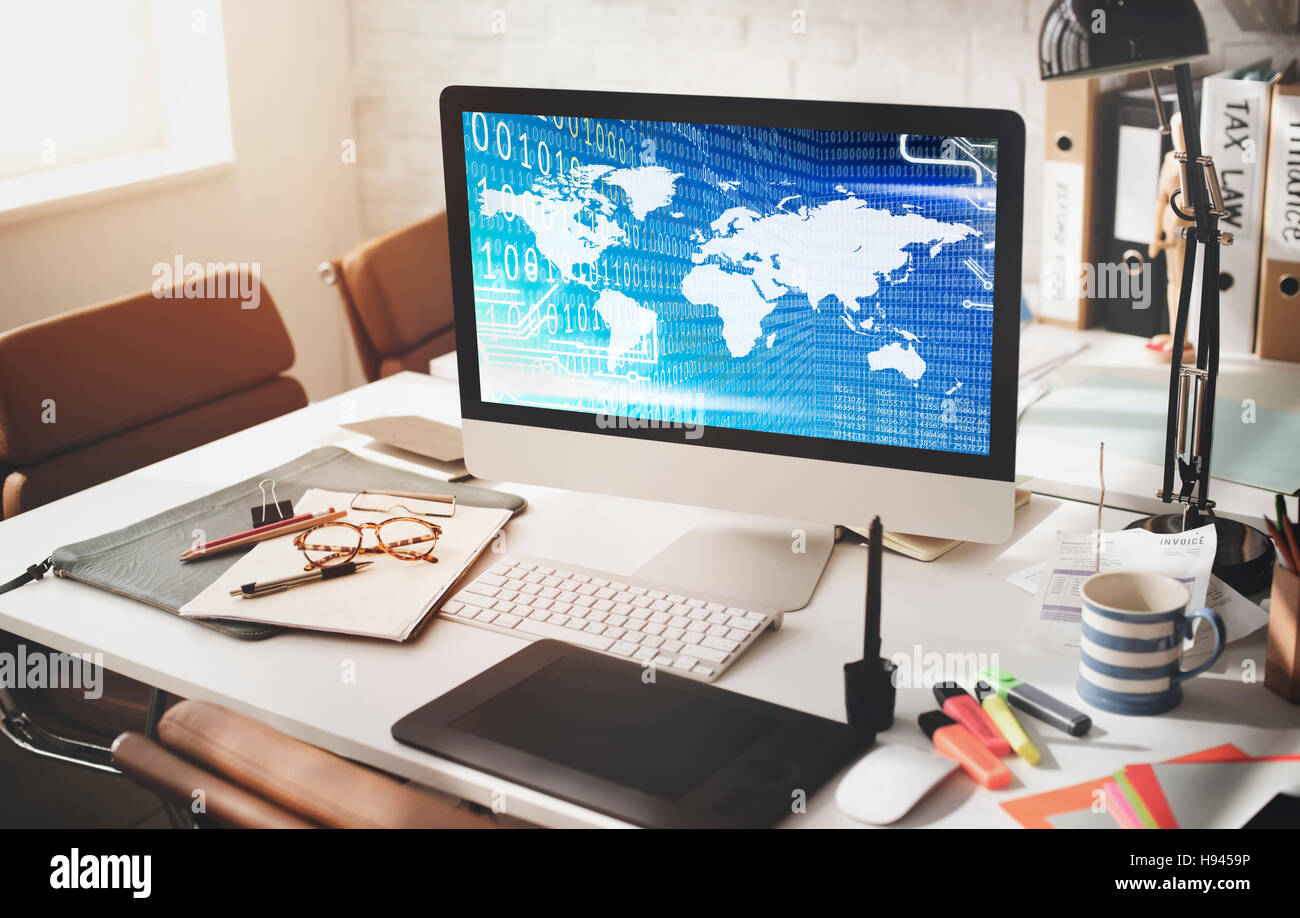 Global Binary Code Digits Technology Software Concept Stock Photo - Alamy