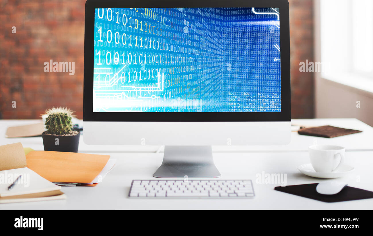 Binary Code Digits Technology Software Concept Stock Photo - Alamy