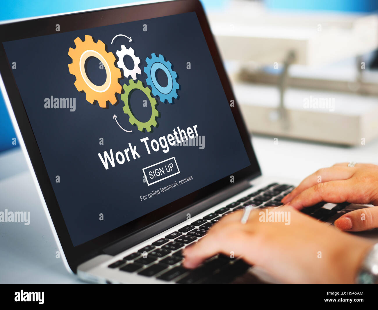 Work Together Teamwork Collaboration Union Unity Concept Stock Photo ...