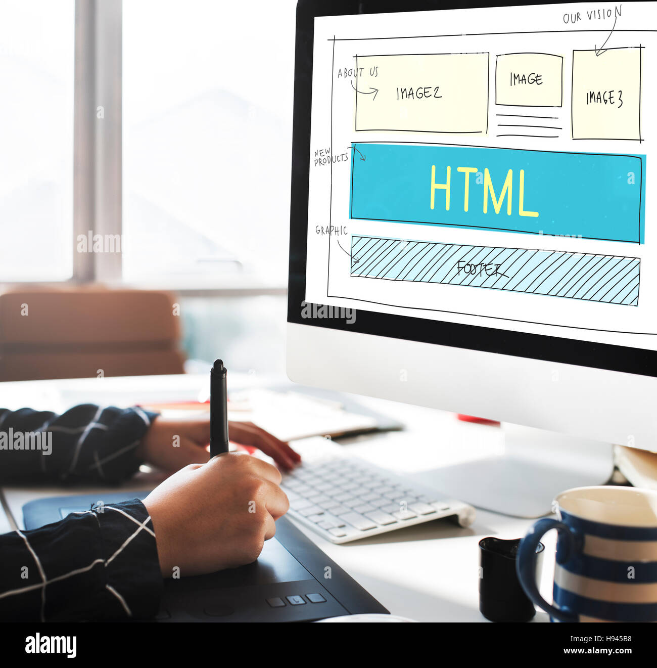 Design HTML Web Design Template Concept Stock Photo - Alamy