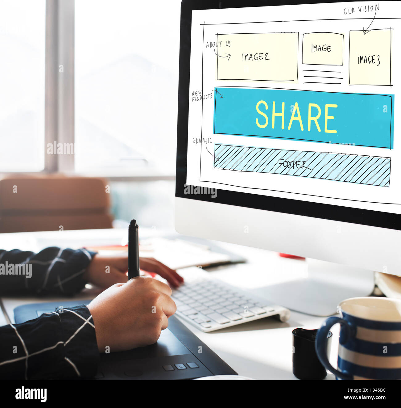 Web Design Layout Share Sharing Concept Stock Photo - Alamy