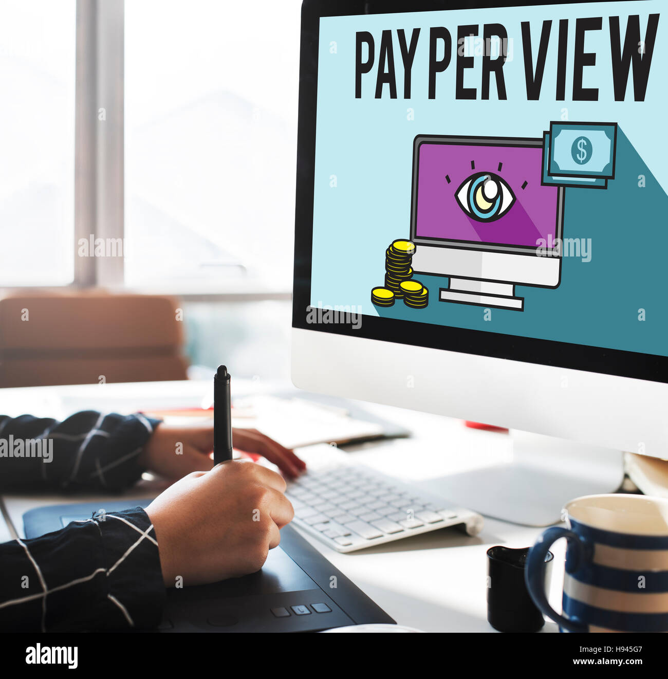 Pay Per View Online Marketing Concept Stock Photo - Alamy