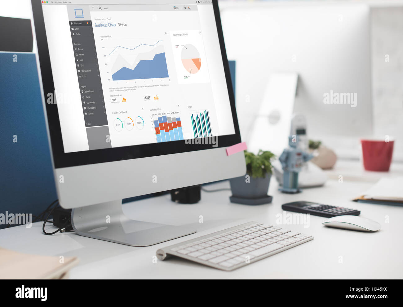 Business Chart Visual Graphics Report Concept Stock Photo - Alamy