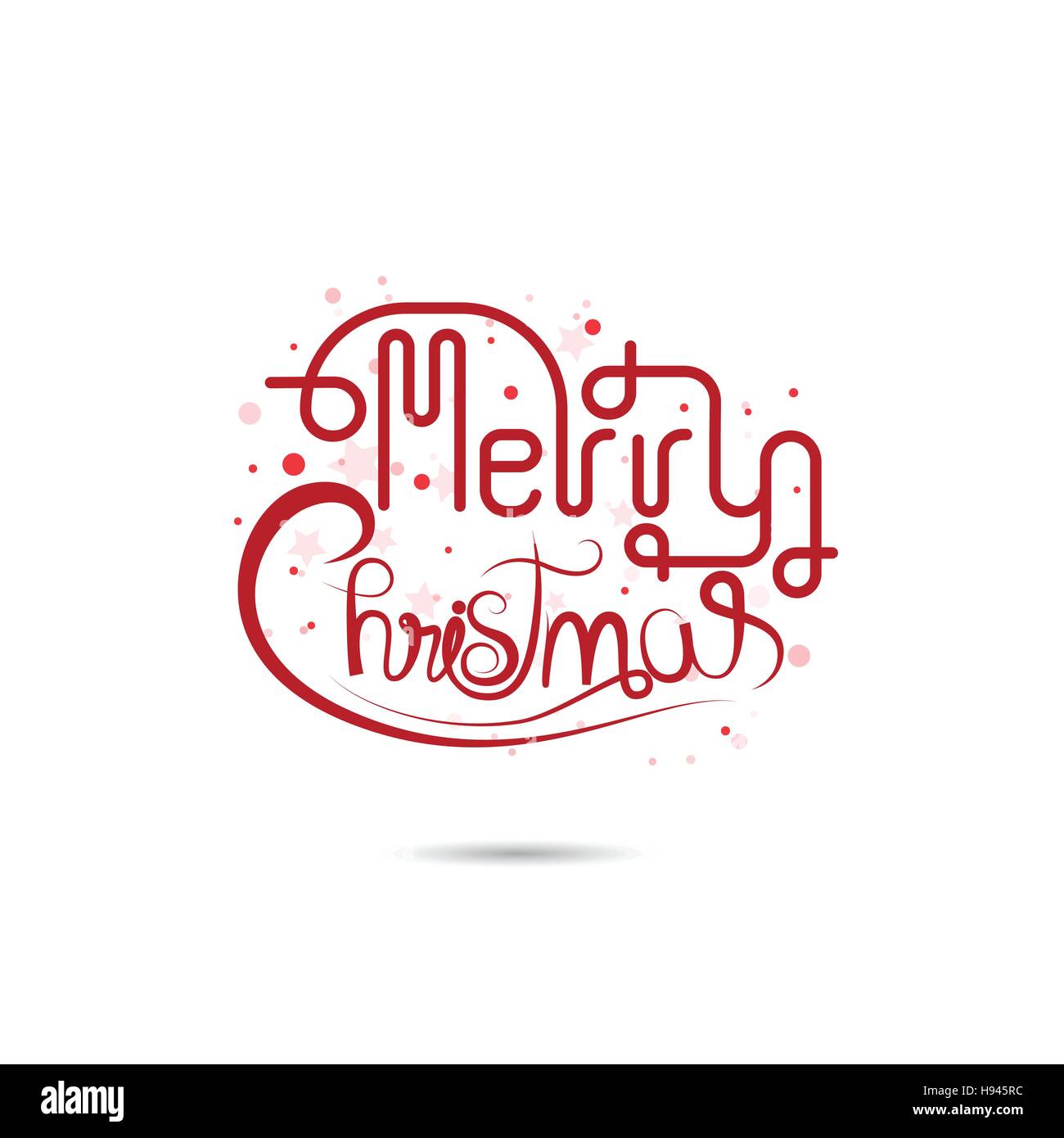 Merry Christmas Lettering Icon Abstract Background Vector Illustration