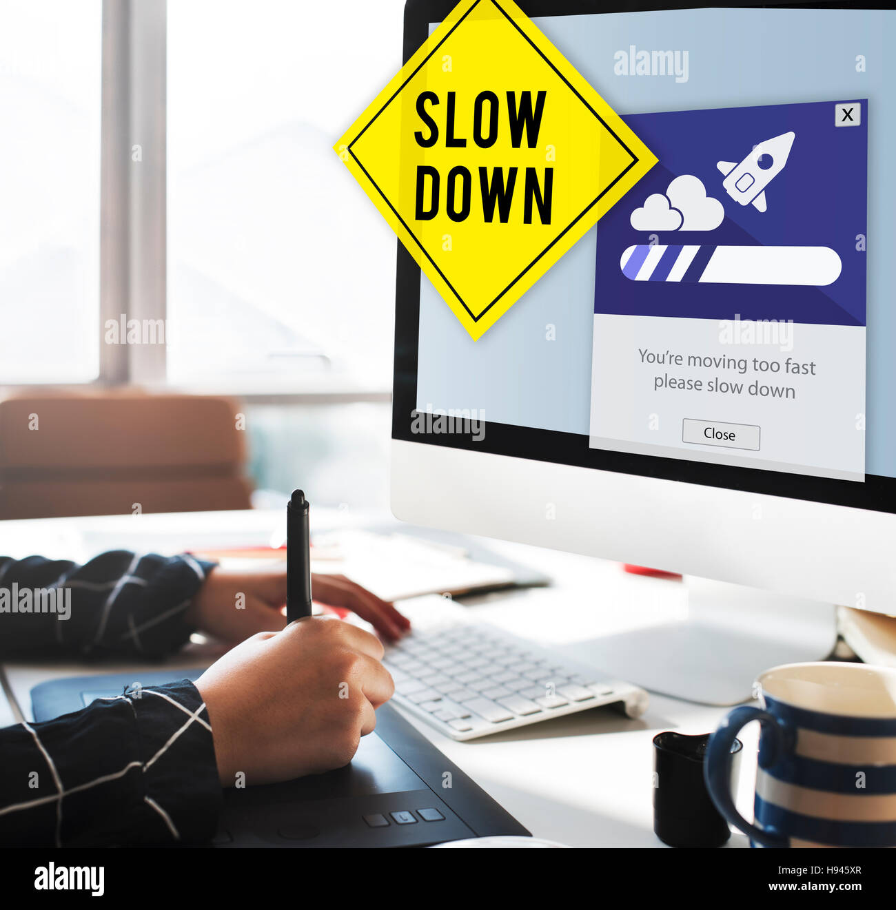 Keep Calm Reduce Speed Relax Slow Down Concept Stock Photo - Alamy