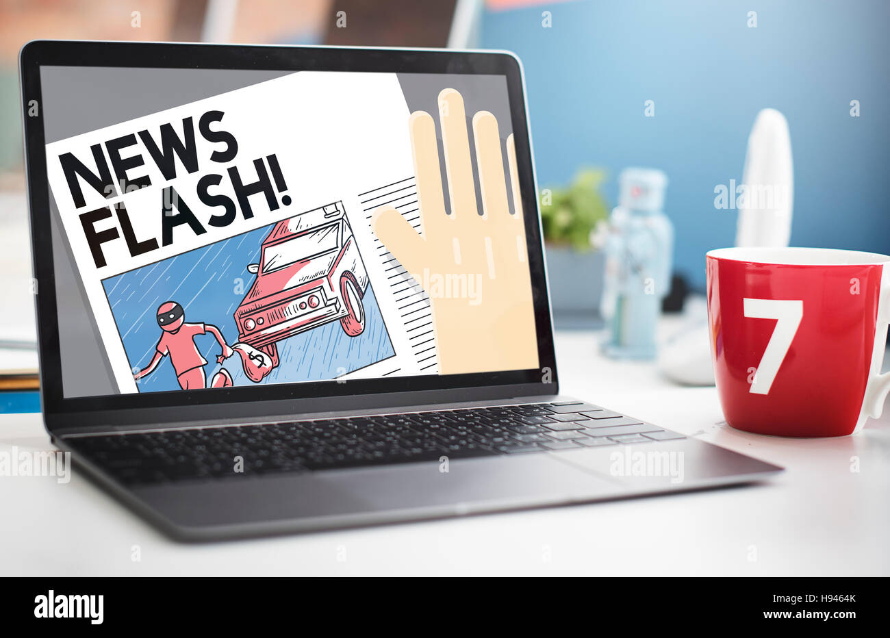 News Flash Announcement Breaking News Report Concept Stock Photo - Alamy