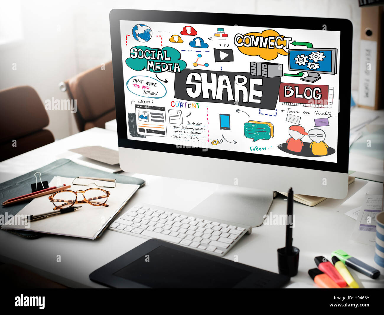 Share Sharing Communication Feedback Connect Concept Stock Photo - Alamy
