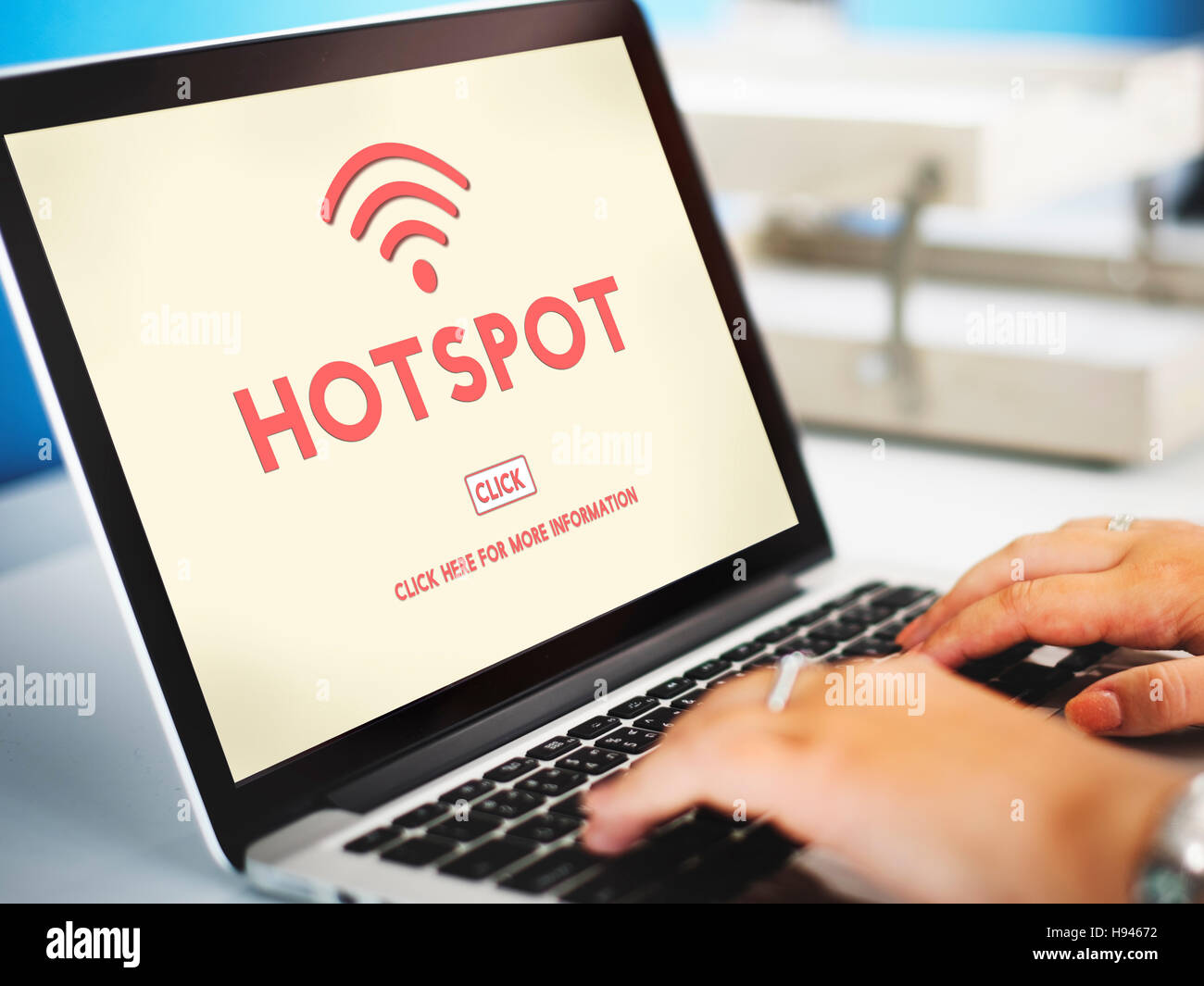 Hotspot Computer Connection System Internet Concept Stock Photo - Alamy
