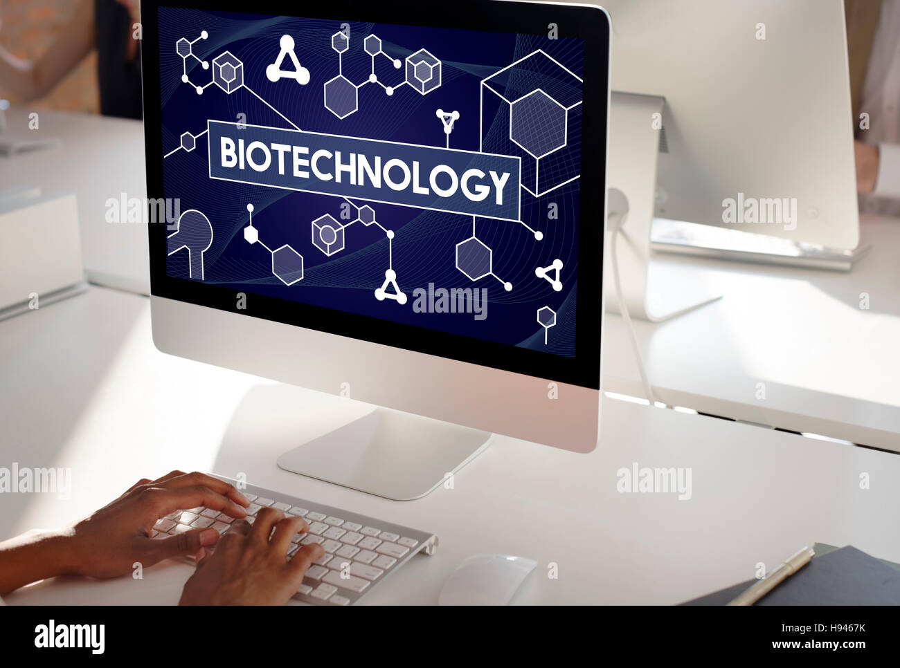 Biotechnology DNA Cell Molecule Experiment Research Concept Stock Photo ...