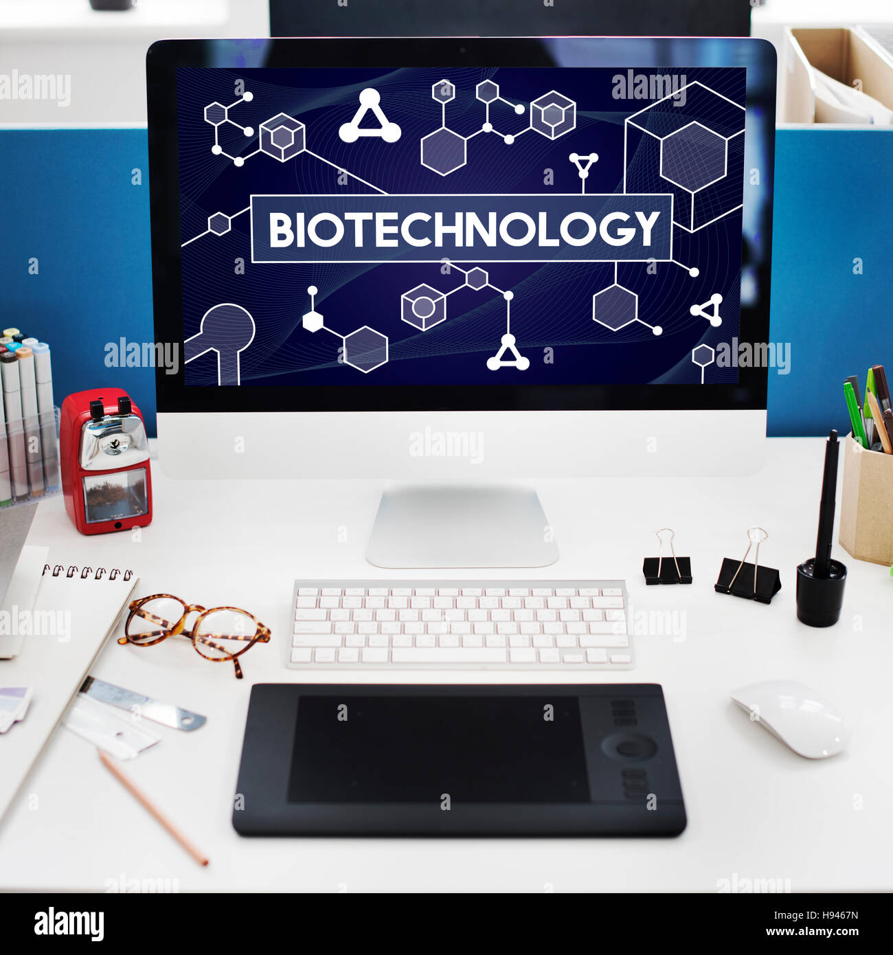 Biotechnology DNA Cell Molecule Experiment Research Concept Stock Photo ...