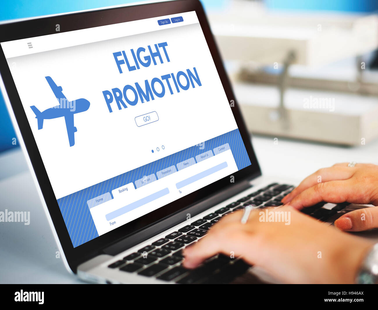 Flight Promotion Offer Plane Traveling Concept Stock Photo - Alamy