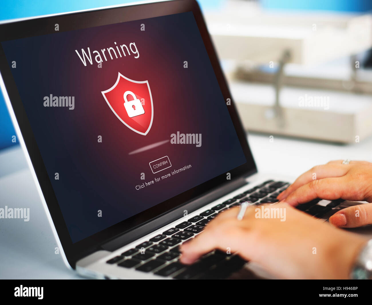 Warning Security Alert Warning Secured Website Concept Stock Photo - Alamy