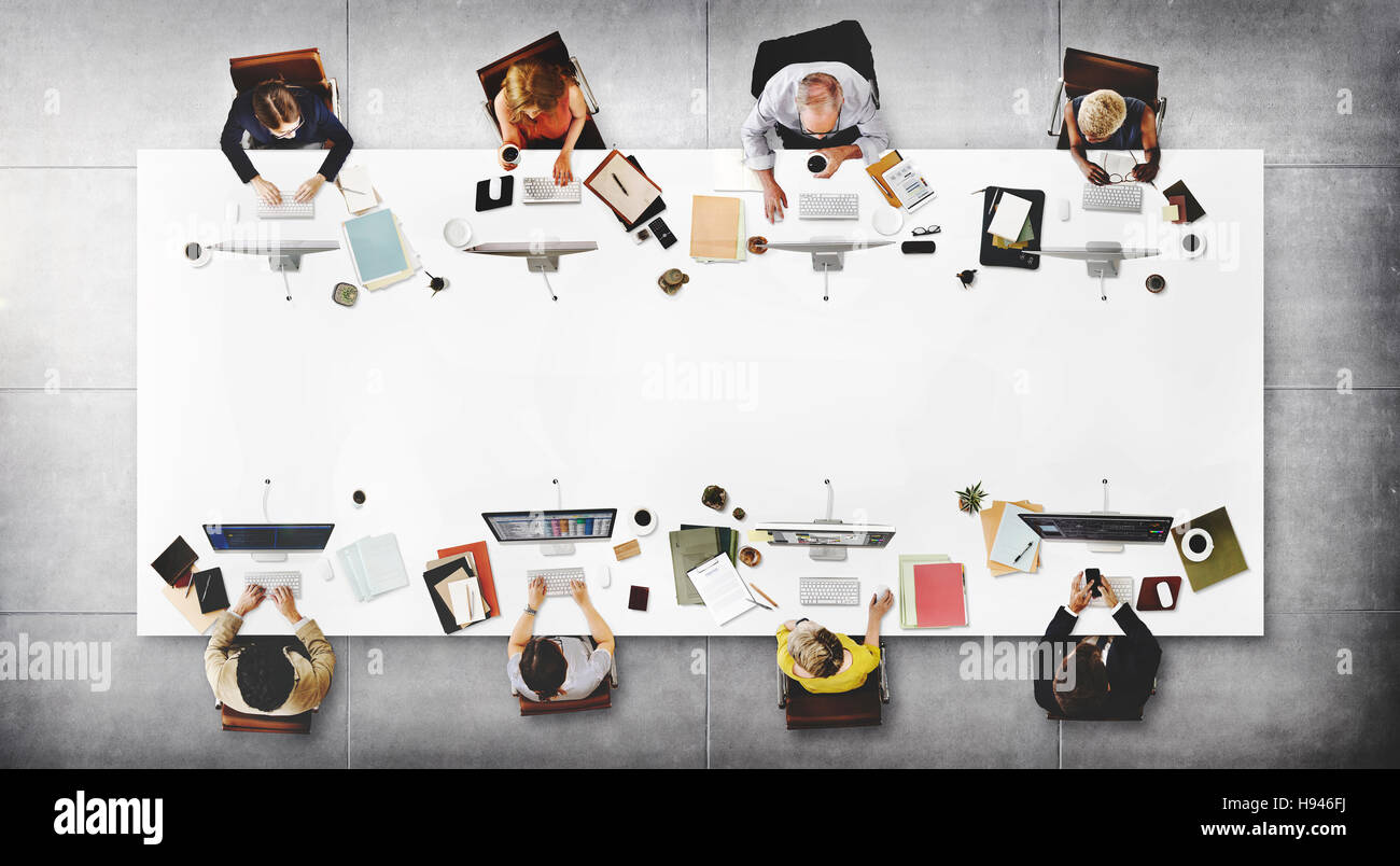 Business Team Meeting Connection Digital Technology Concept Stock Photo ...