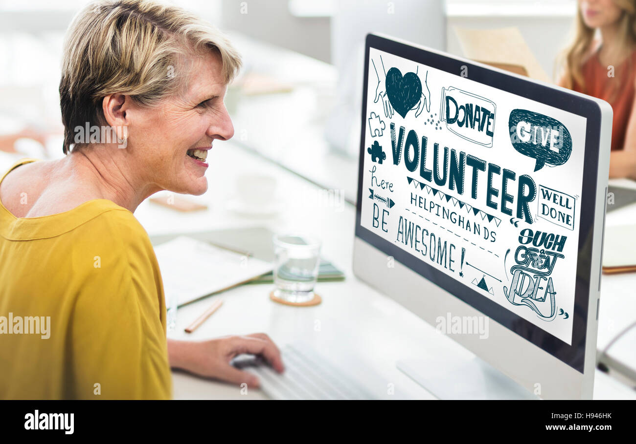 Volunteer Charity Helping Hands Give Concept Stock Photo - Alamy