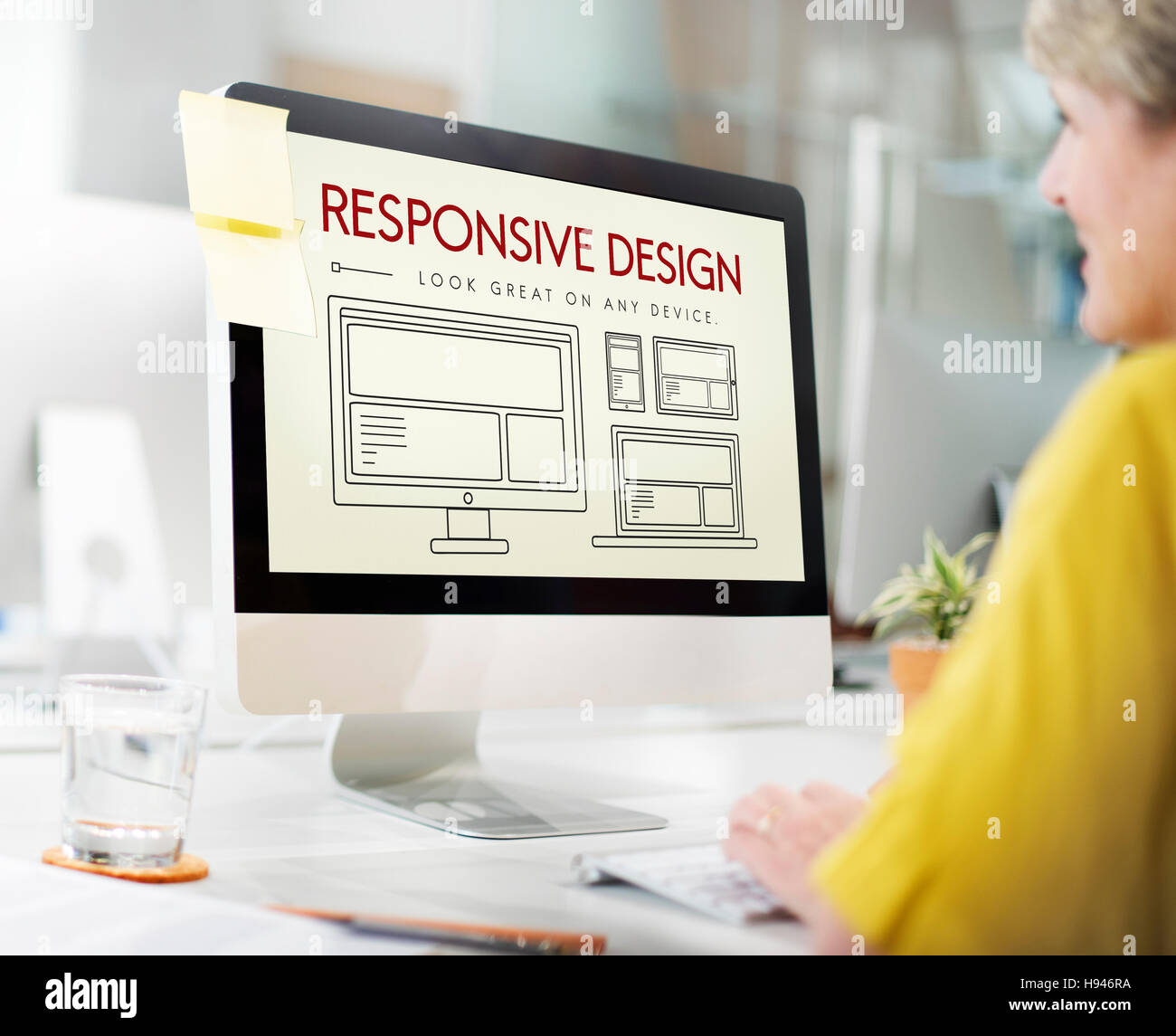 Responsive Design Layout Webpage Template Concept Stock Photo - Alamy