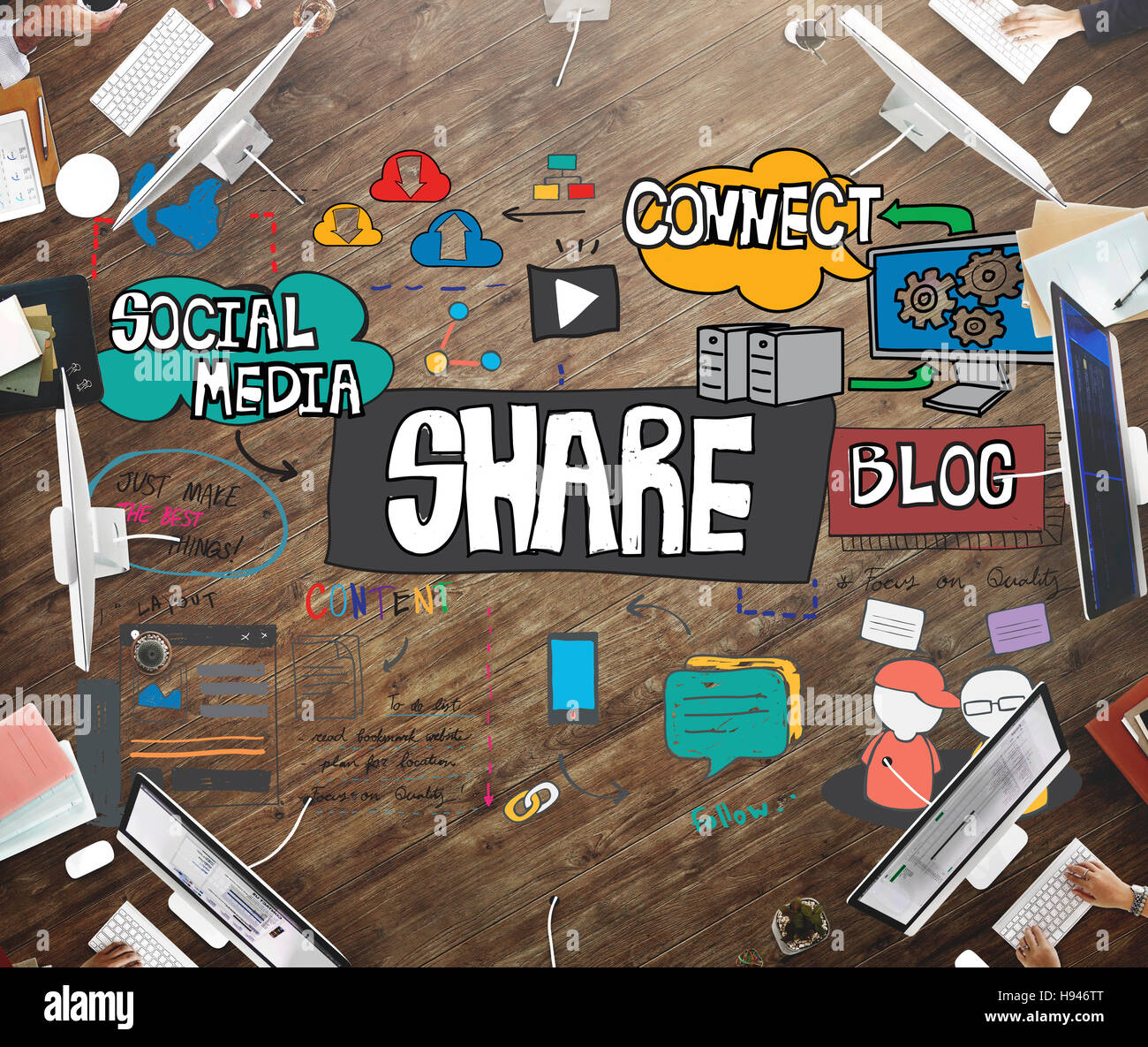 Share Sharing Communication Feedback Connect Concept Stock Photo - Alamy