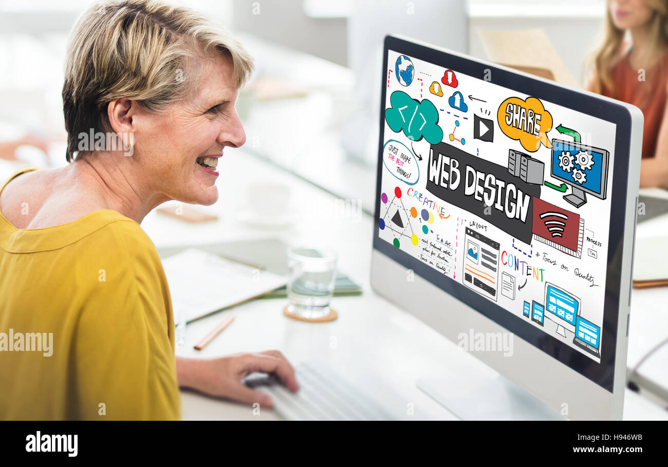 Web Design Blogging Layout Database Information Concept Stock Photo - Alamy