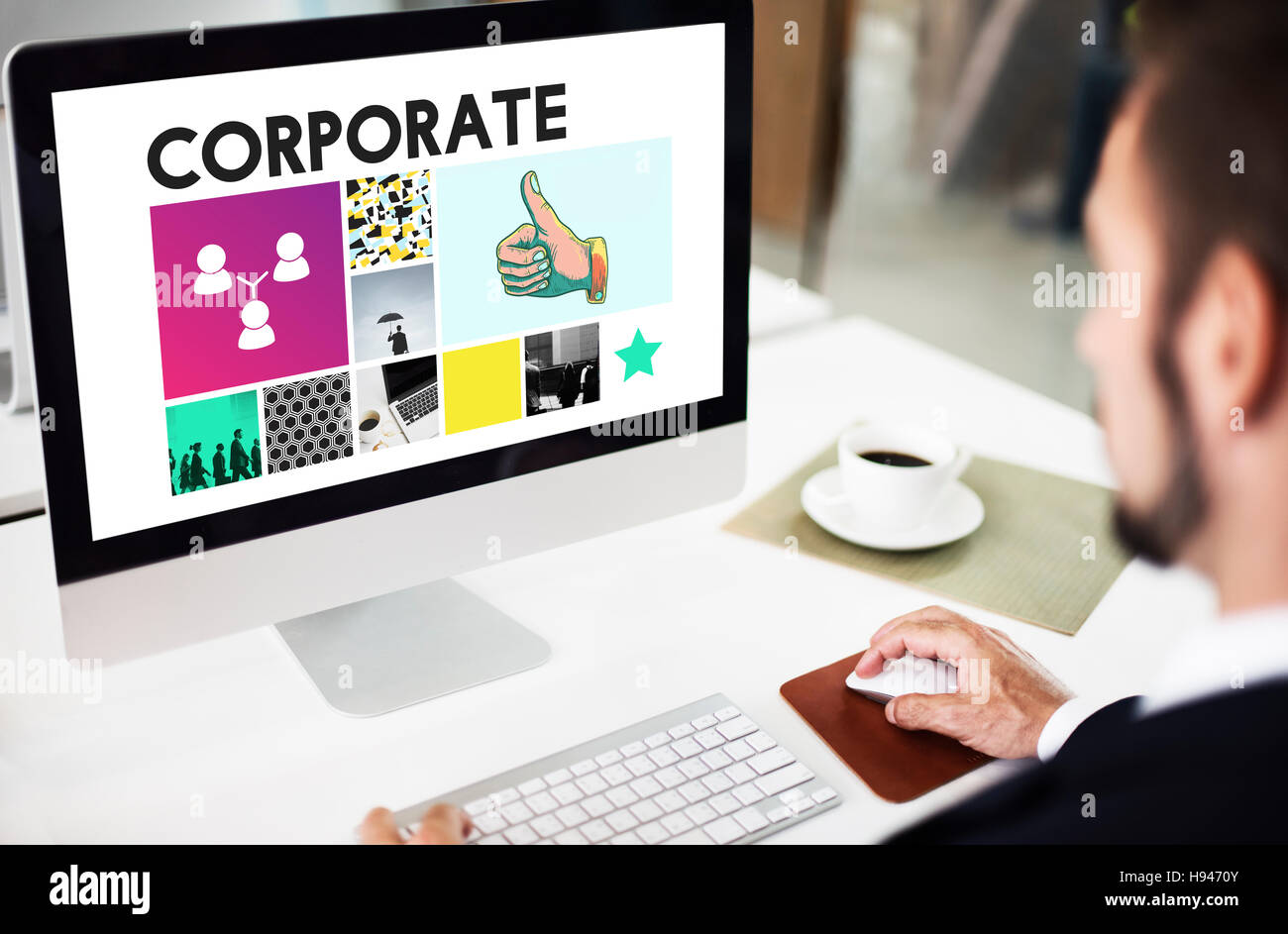 Marketing Achievement Branding Corporate Thumbs Up Concept Stock Photo ...