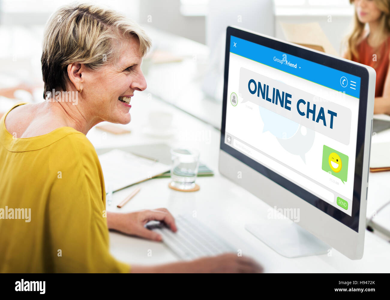 Online Chat Message Connection Talking Concept Stock Photo - Alamy