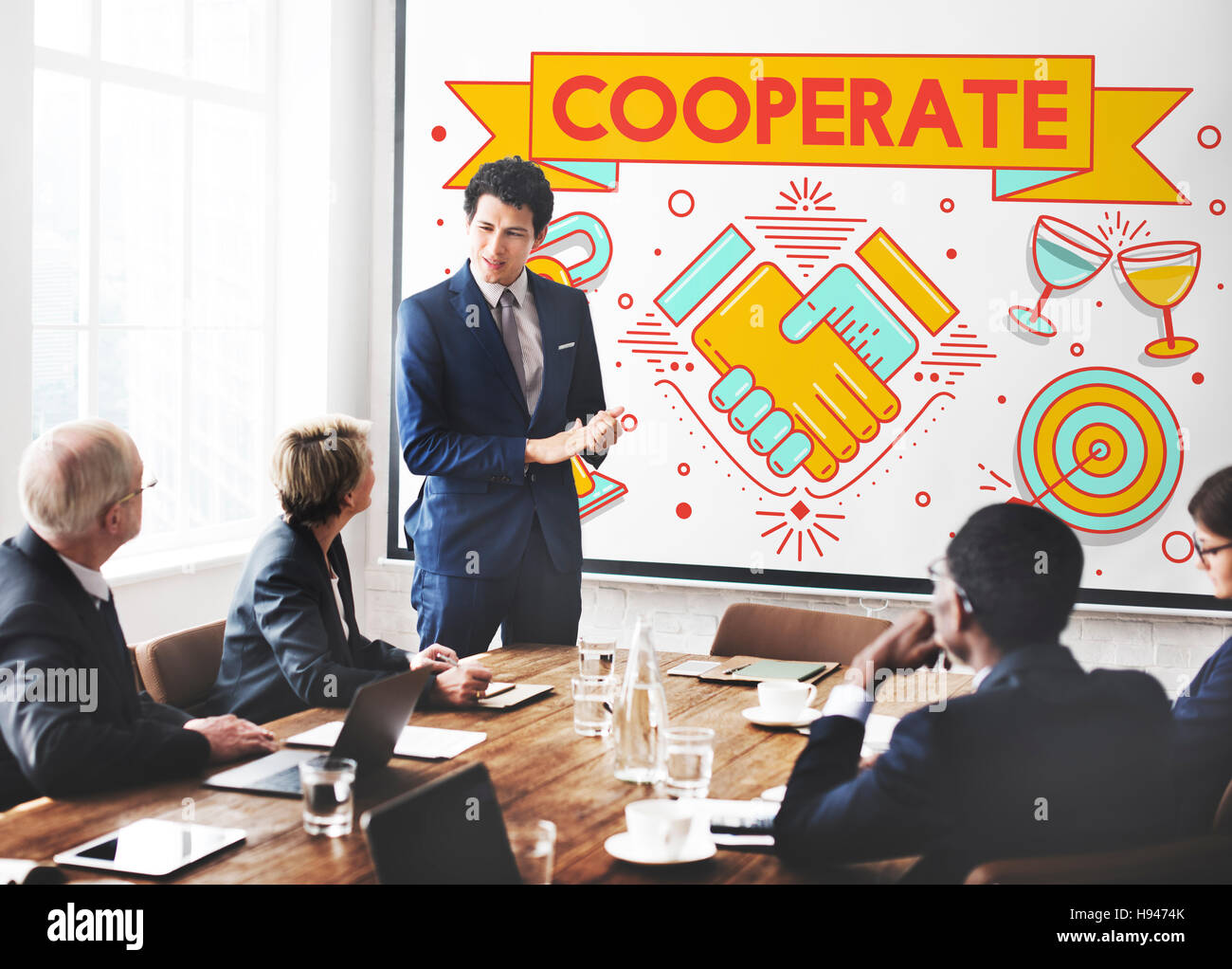 Cooperate Together Team Teamwork Partnership Concept Stock Photo - Alamy