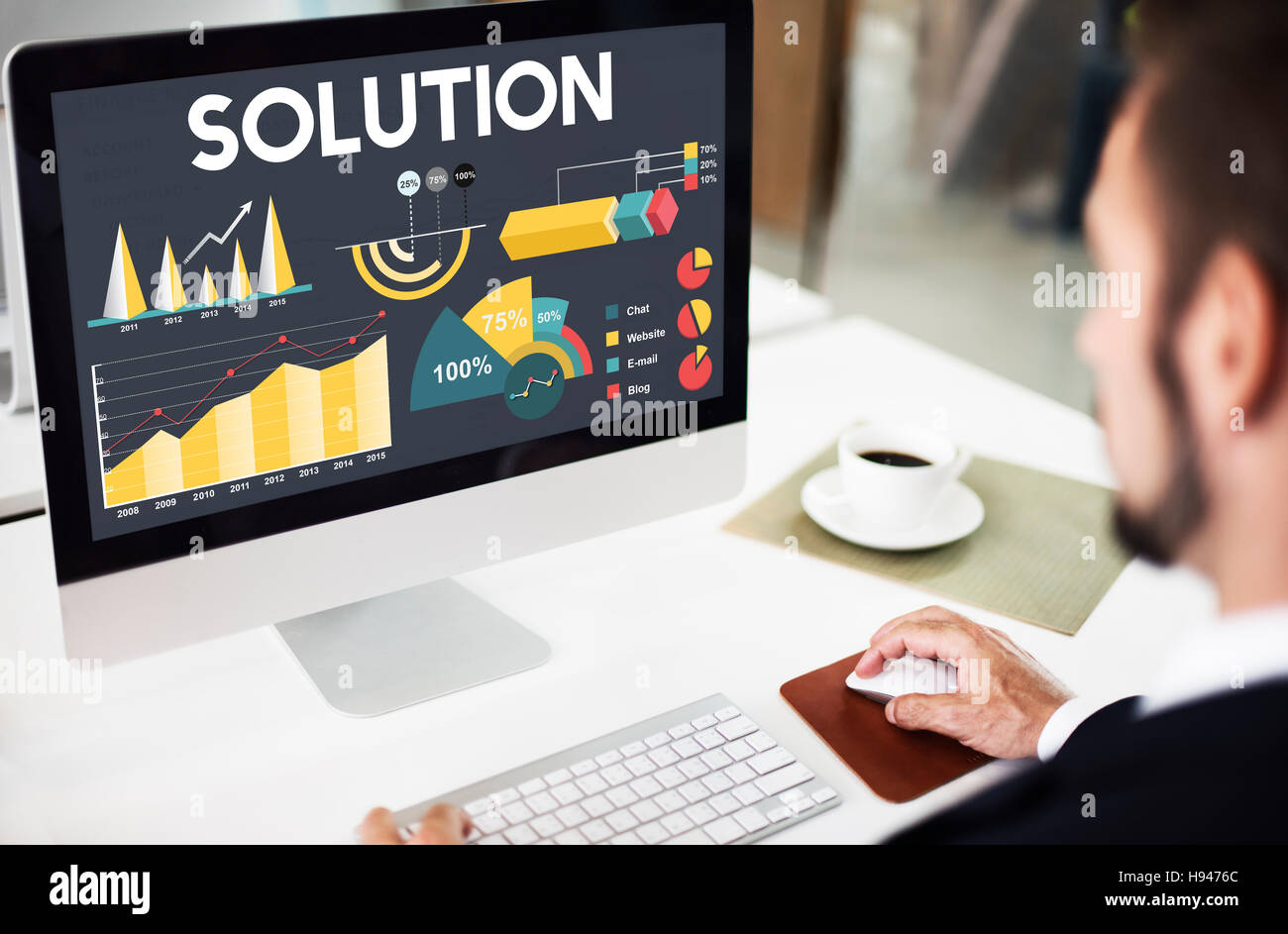 Solution Percentage Business Chart Concept Stock Photo - Alamy