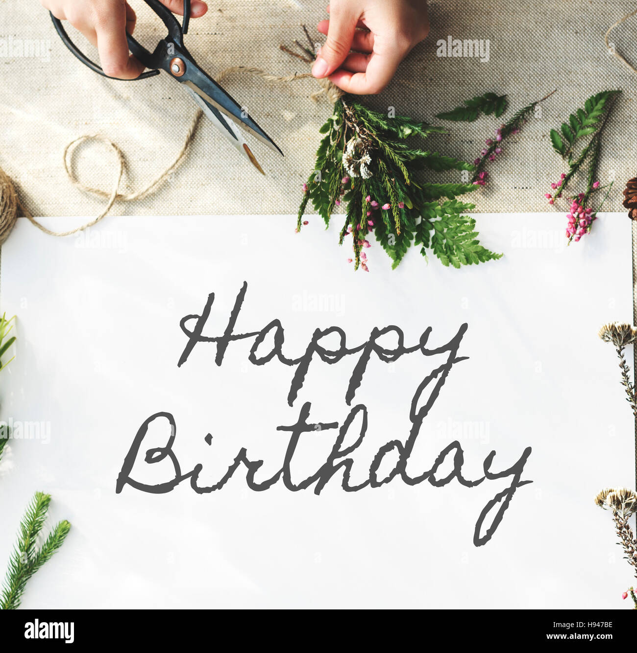 HBD Happy Birthday Celebration Congratulation Party Concept Stock Photo ...