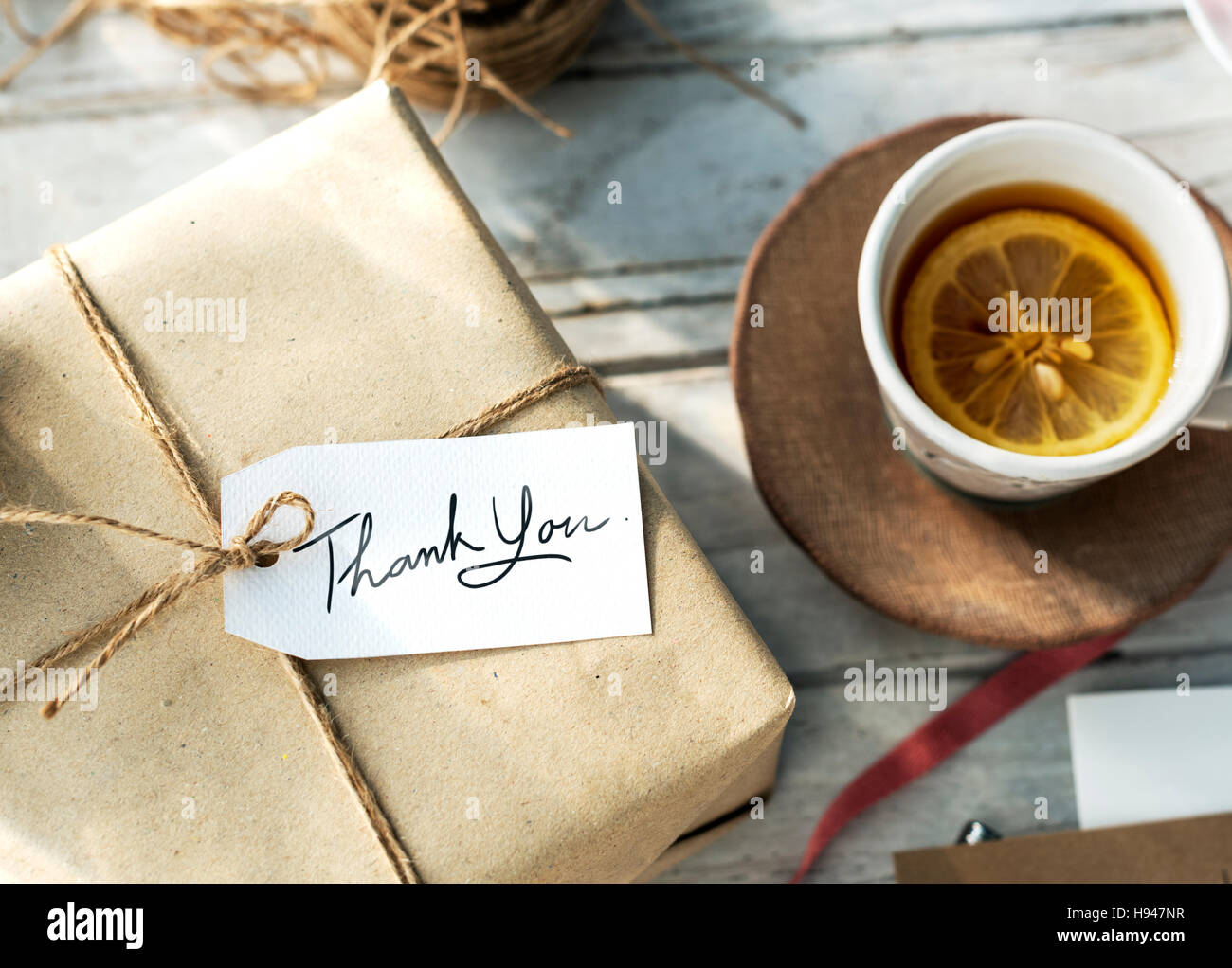 Gift Present Twine Greeting Packaging Concept Stock Photo - Alamy