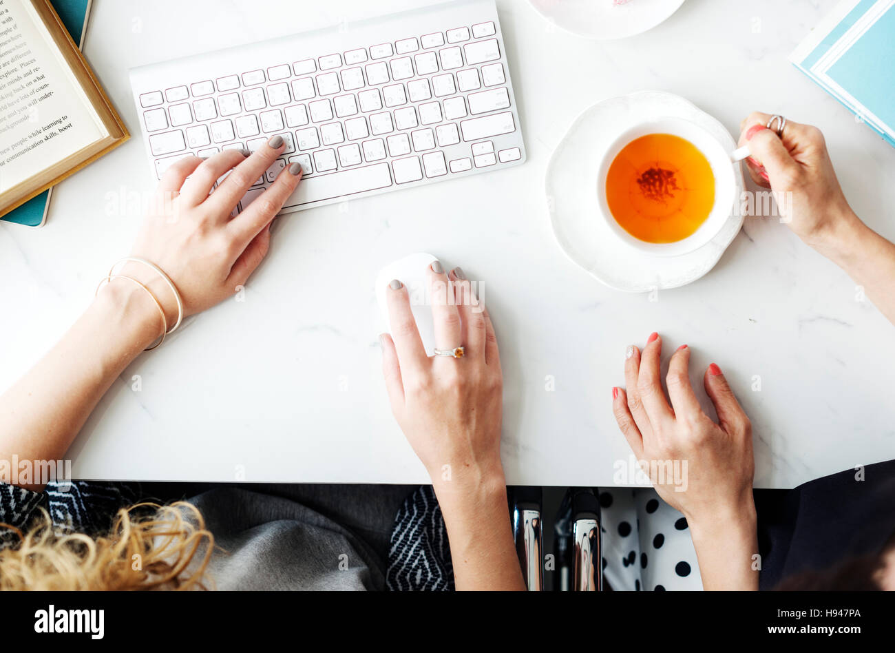 Women Friends Talking Using Computer Concept Stock Photo - Alamy