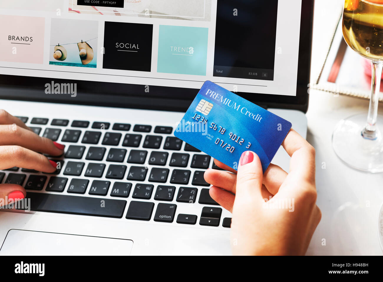 Shopping Online Payment Shop Credit Card Concept Stock Photo - Alamy