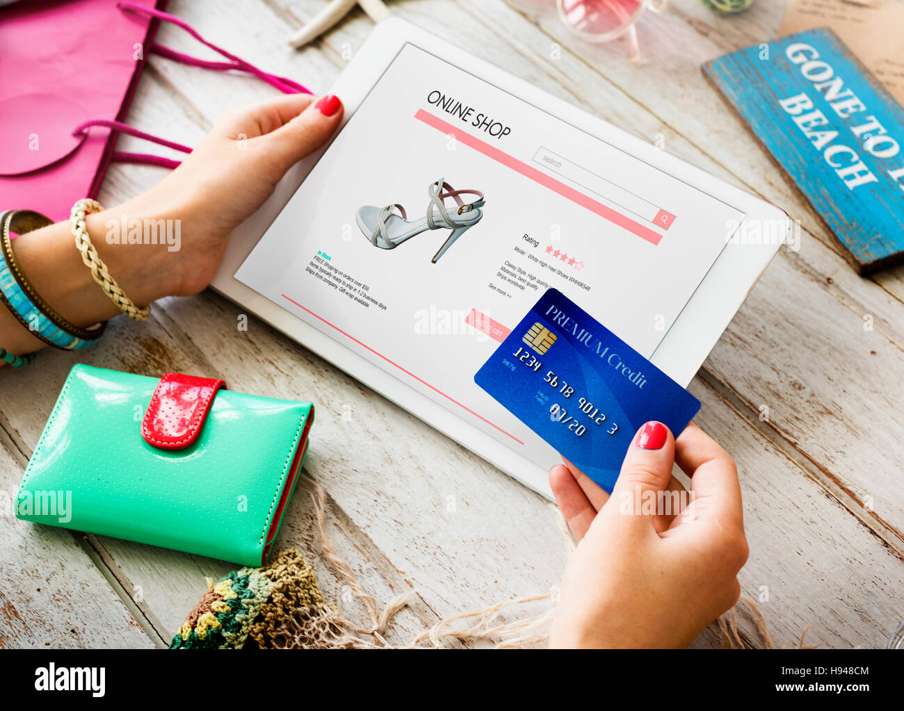 Shopping Online Payment Shop Credit Card Concept Stock Photo - Alamy