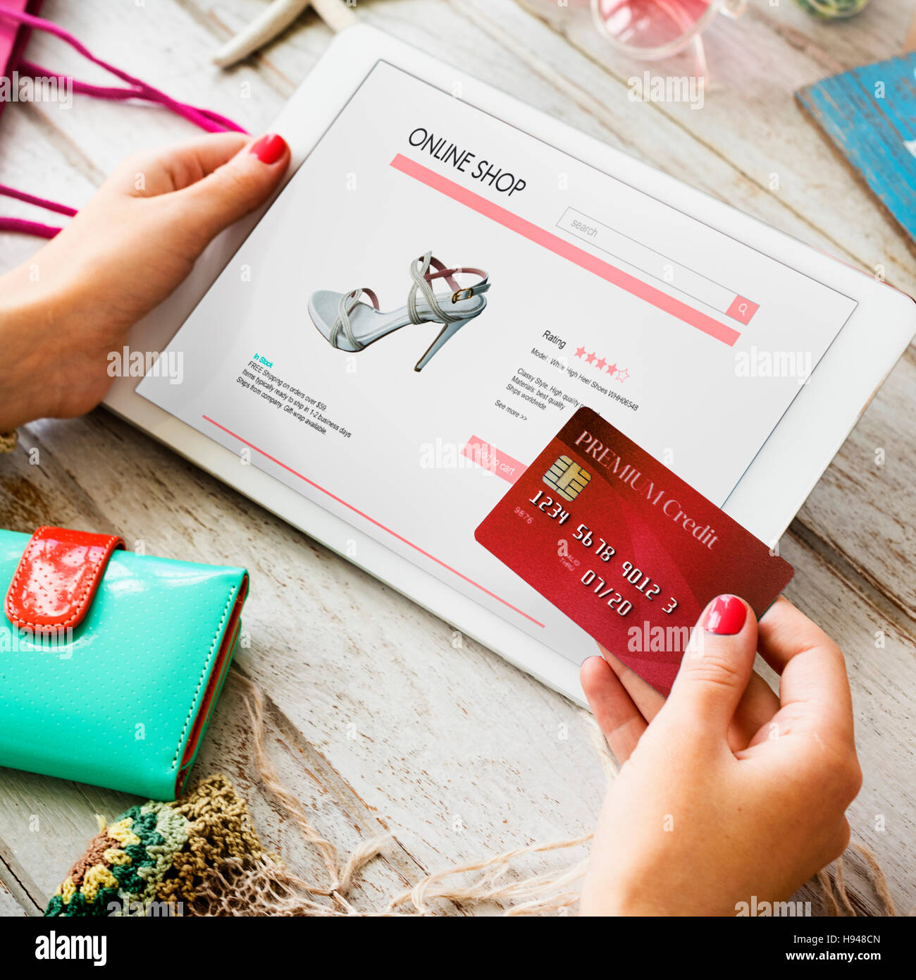 Shopping Online Payment Shop Credit Card Concept Stock Photo - Alamy