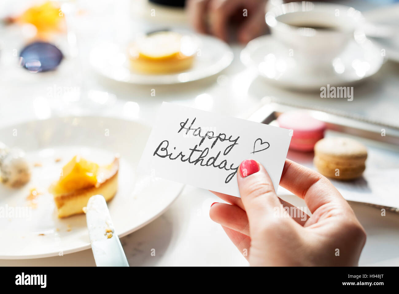 HBD Happy Birthday Celebration Congratulation Party Concept Stock Photo ...