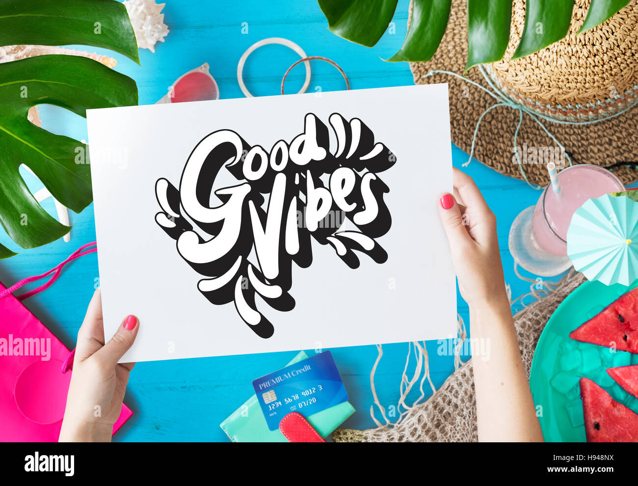 Good Vibes Positive Motivation Inspiration Concept Stock Photo - Alamy