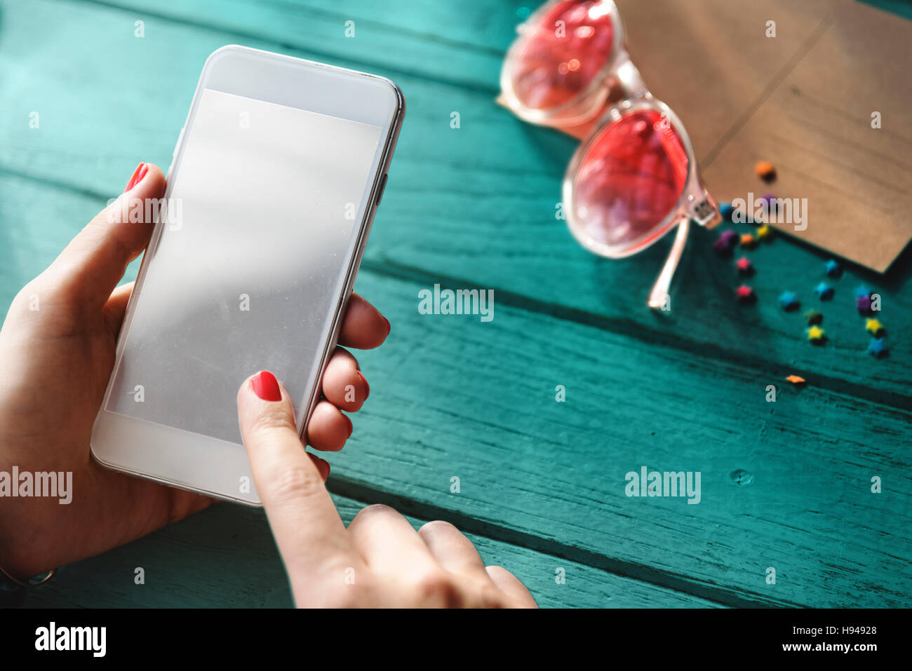 Female Hands Texting Phone Concept Stock Photo - Alamy
