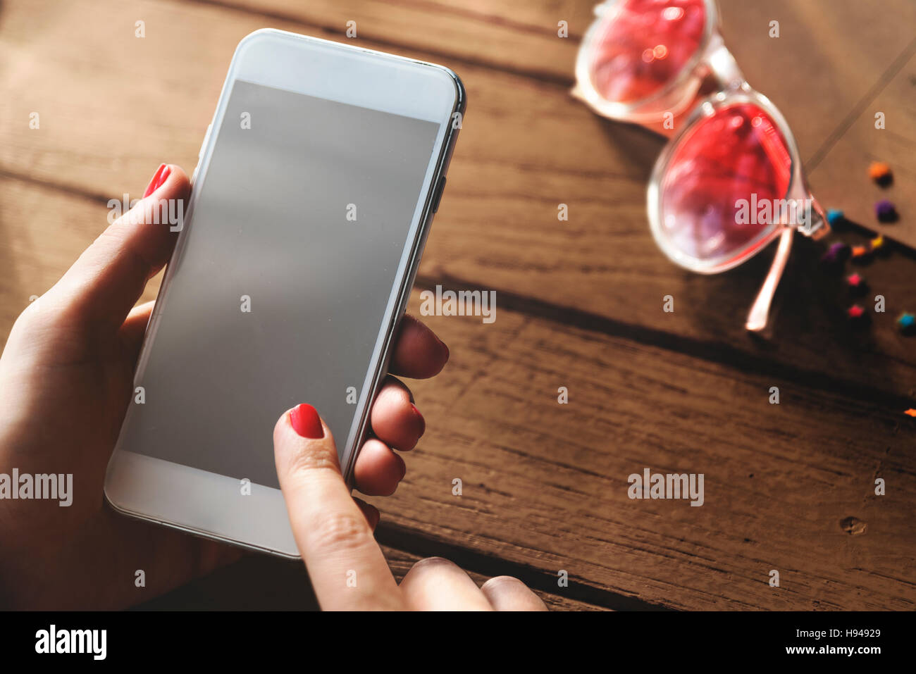 Female Hands Texting Phone Concept Stock Photo - Alamy