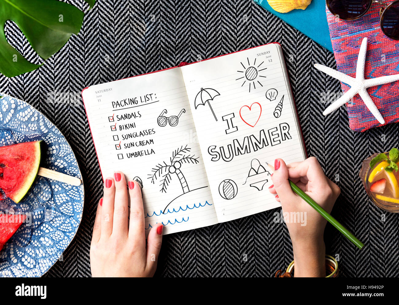 Hand Writing Note Diary Plan Concept Stock Photo - Alamy