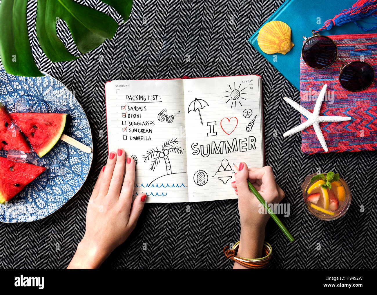Hand Writing Note Diary Plan Concept Stock Photo - Alamy