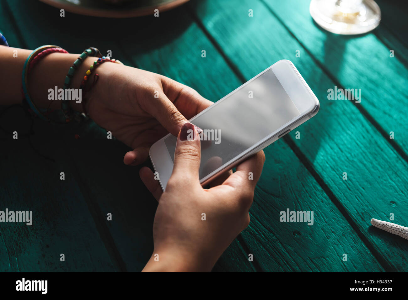 Female Hands Texting Phone Concept Stock Photo - Alamy