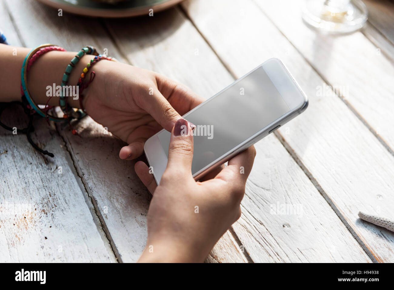 Female Hands Texting Phone Concept Stock Photo - Alamy