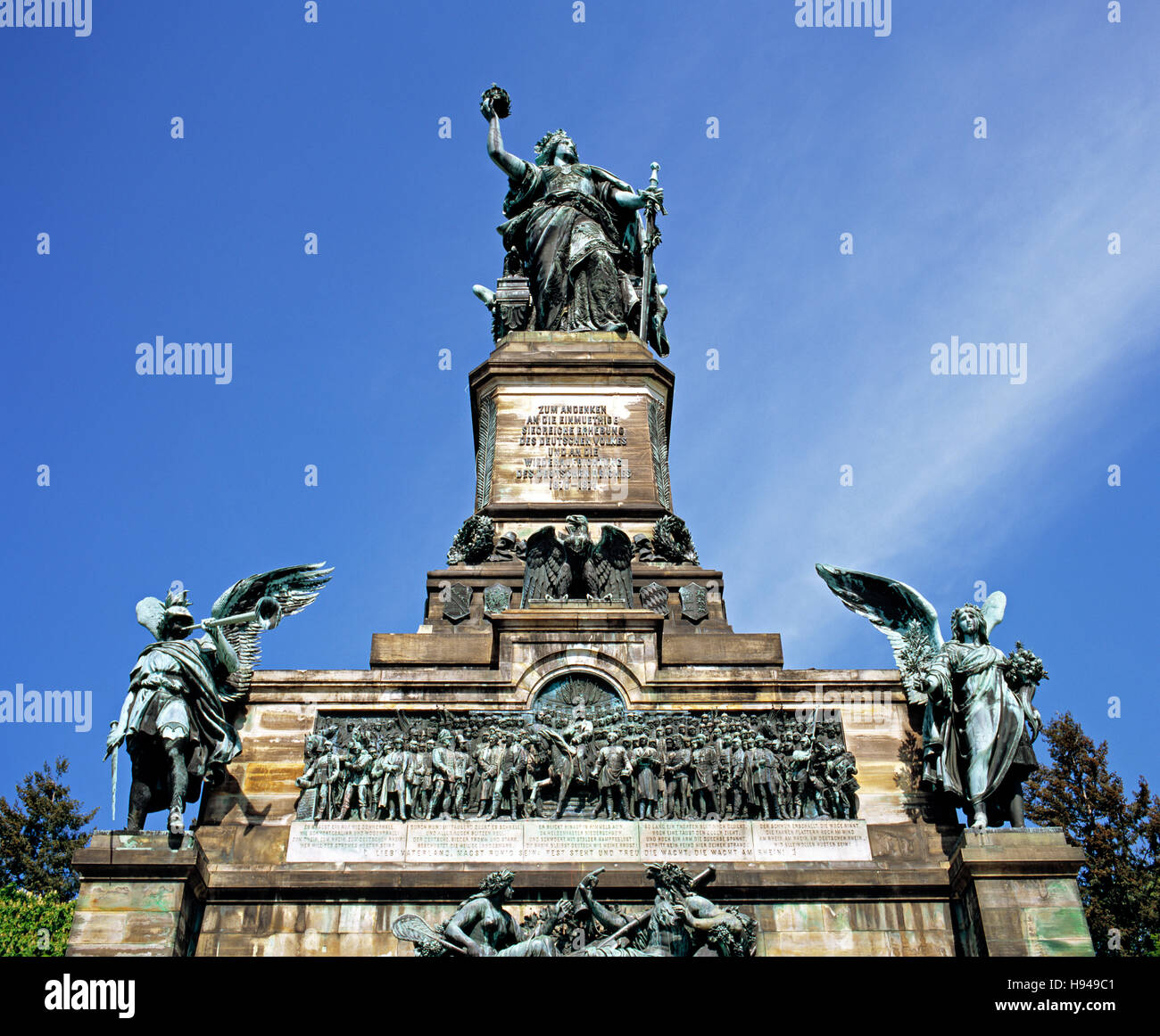 Niederwald Denkmal monument near Ruedesheim, Hesse, Germany Stock Photo ...