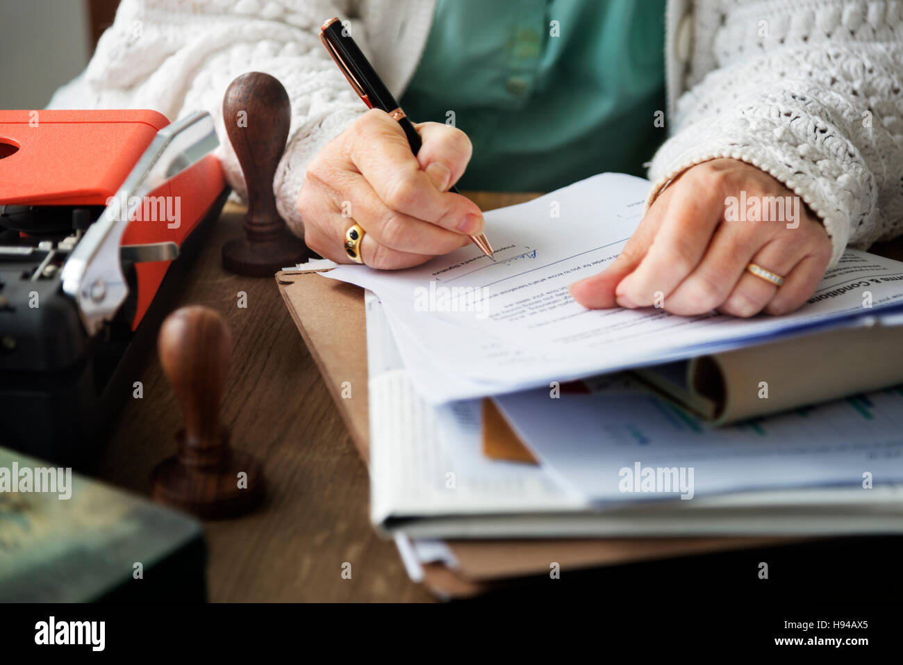 Stamp signing authorization contract hi-res stock photography and ...