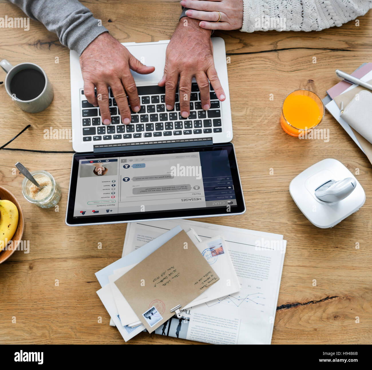 Senior Adult Using Laptop Notebook Concept Stock Photo - Alamy