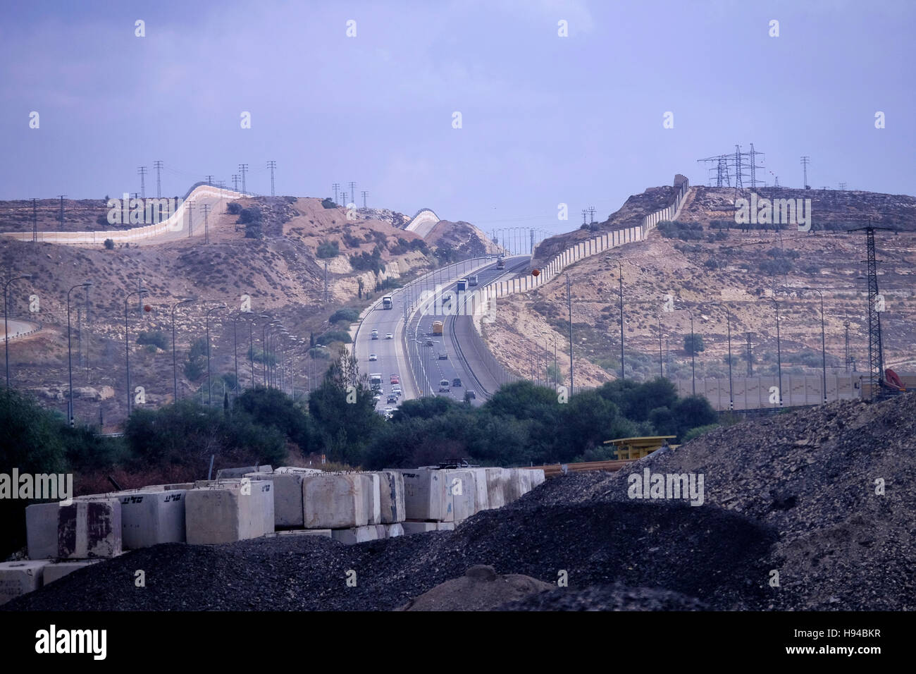 Motorway road separation wall israel hi-res stock photography and ...